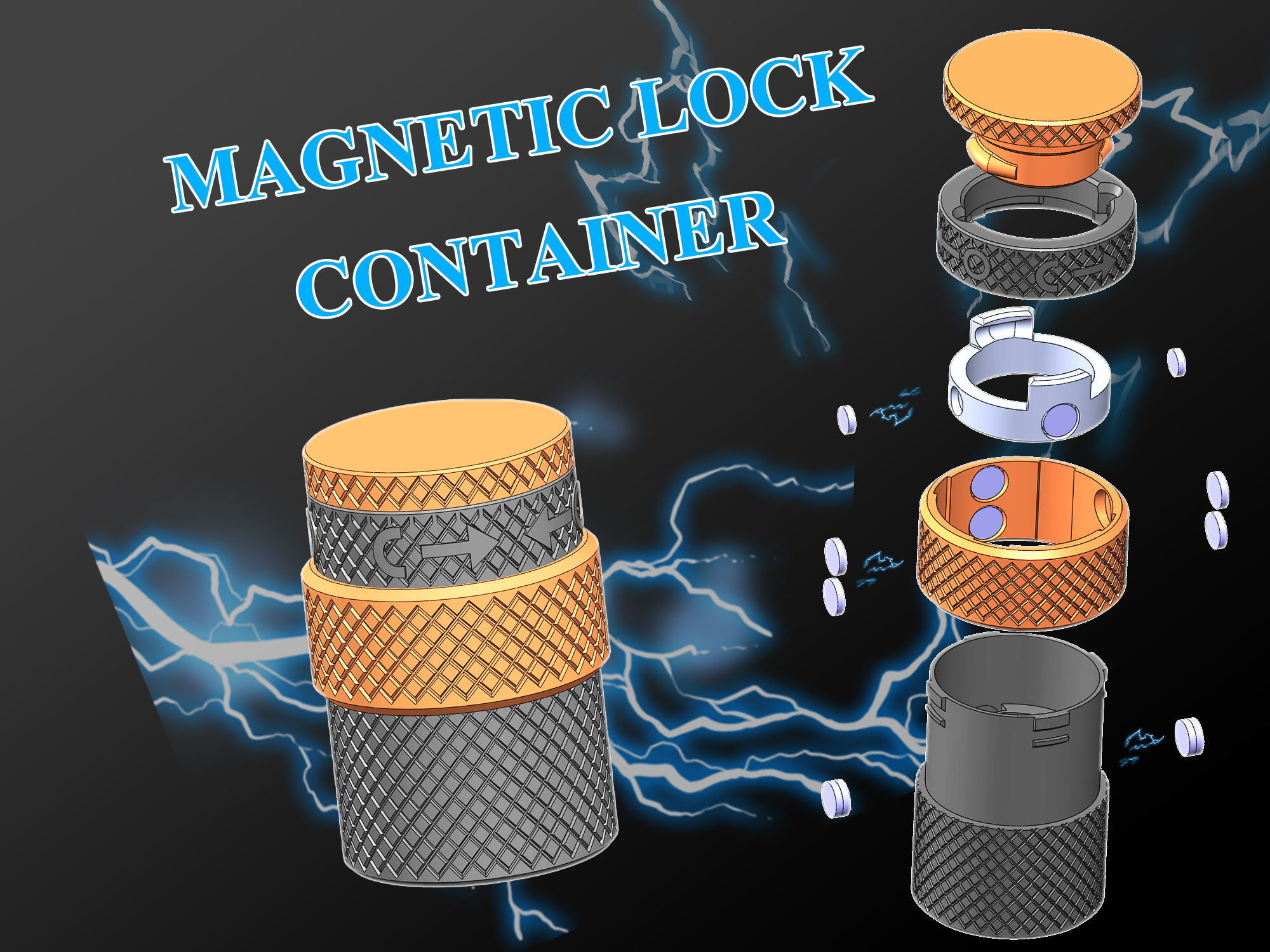 Magnetic lock container V1.0 by Motion_Project | Download free STL ...