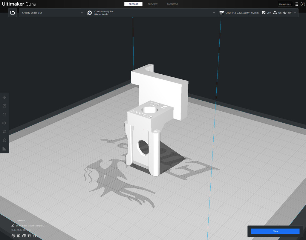 Ender 3 S1 Extruder Mount Sharpie Blender by Bucklenshackle | Download ...
