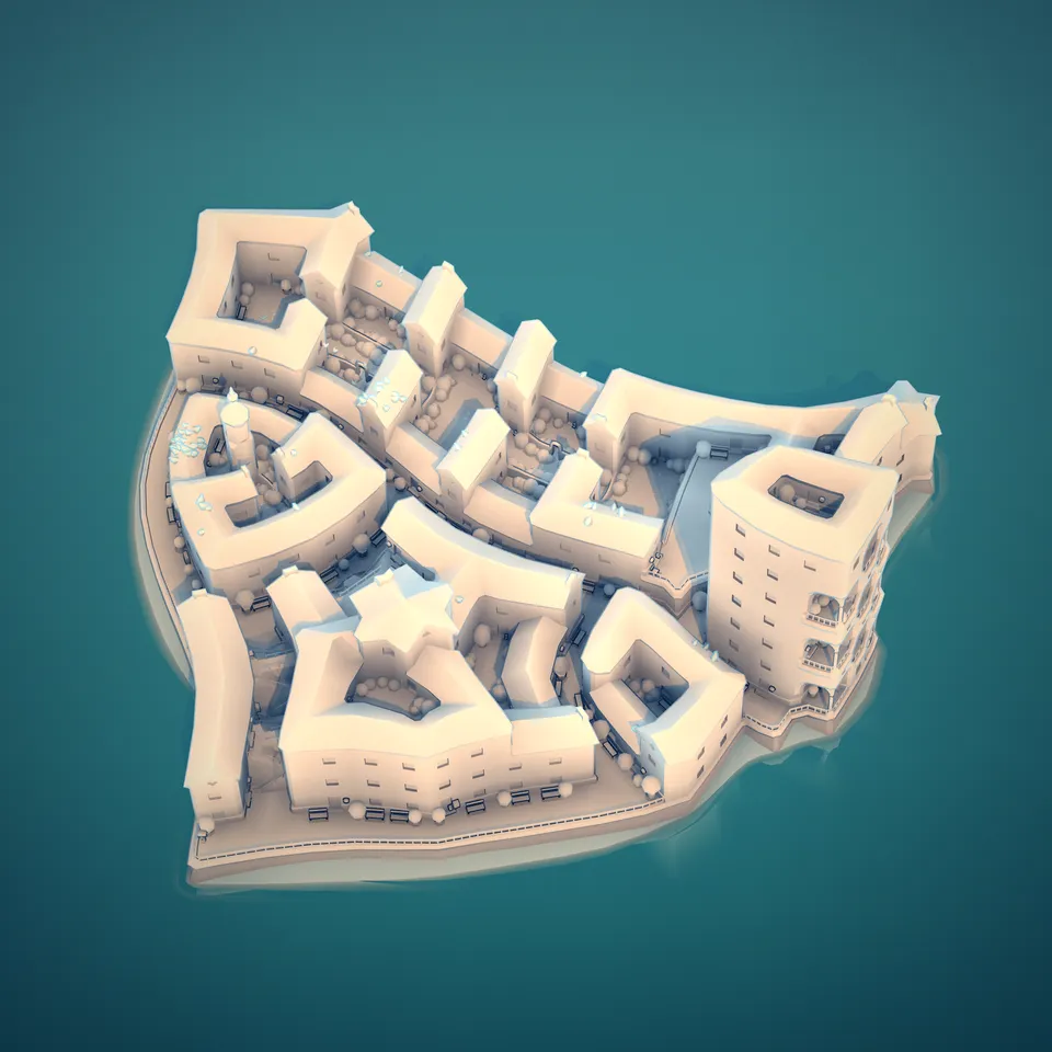 mini city (03) by Low-Poly Martino | Download free STL model ...