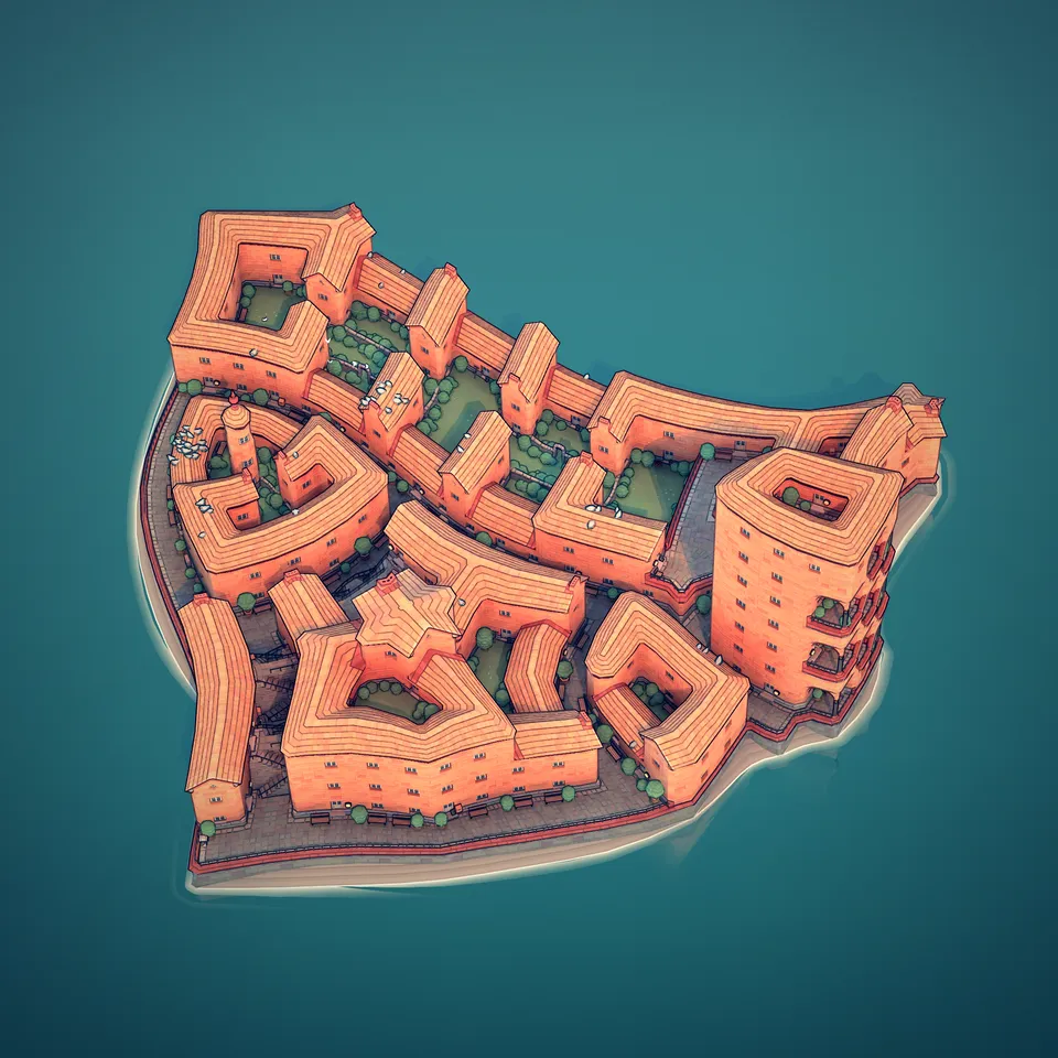 mini city (03) by Low-Poly Martino | Download free STL model ...