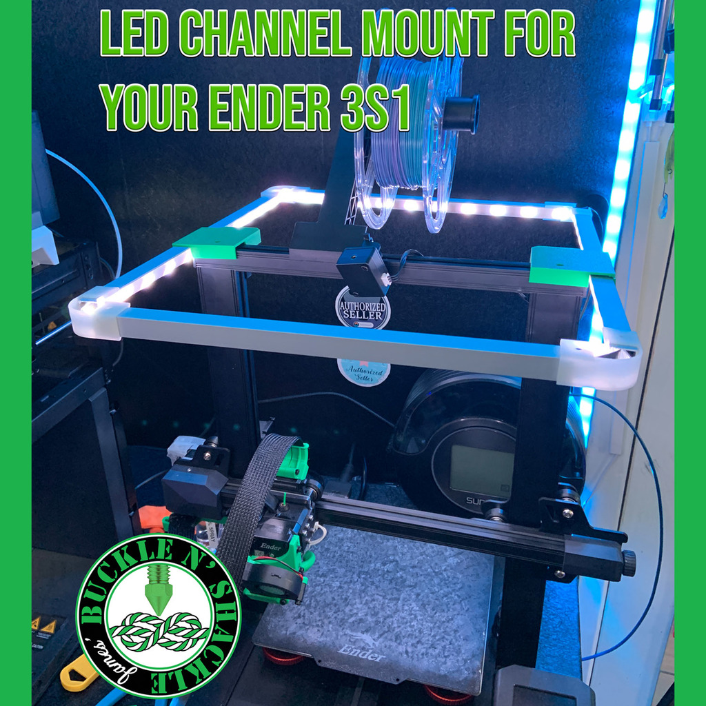 LED Channel Mount for your Ender 3 S1 by Bucklenshackle | Download free ...