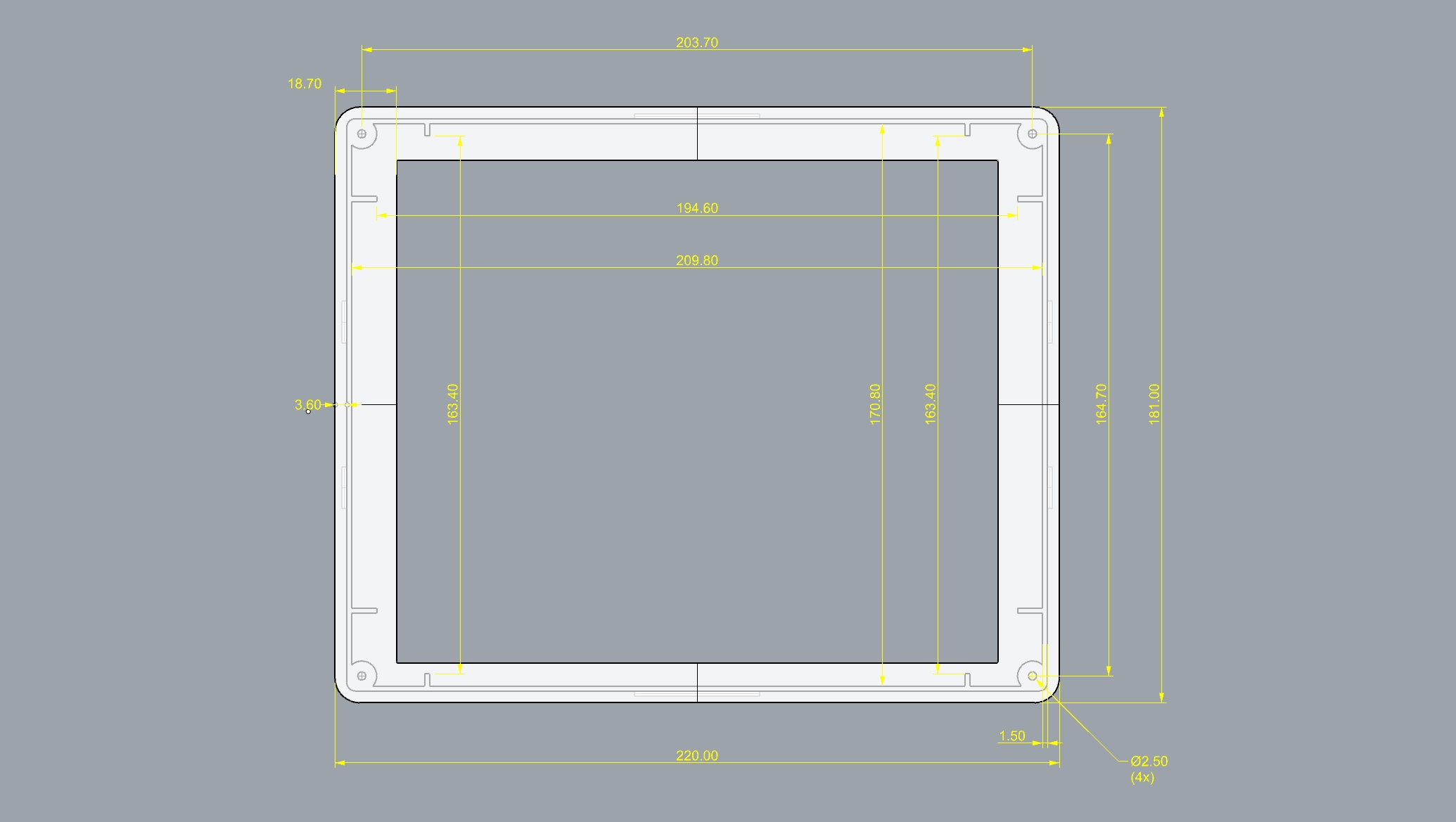 Bezel 220mm x 181mm by Ubermeisters | Download free STL model ...
