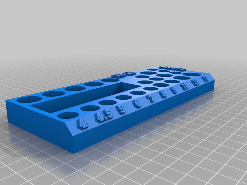 Socket holder 1/4" drive metric V2 by Dadof3 | Download free STL model ...