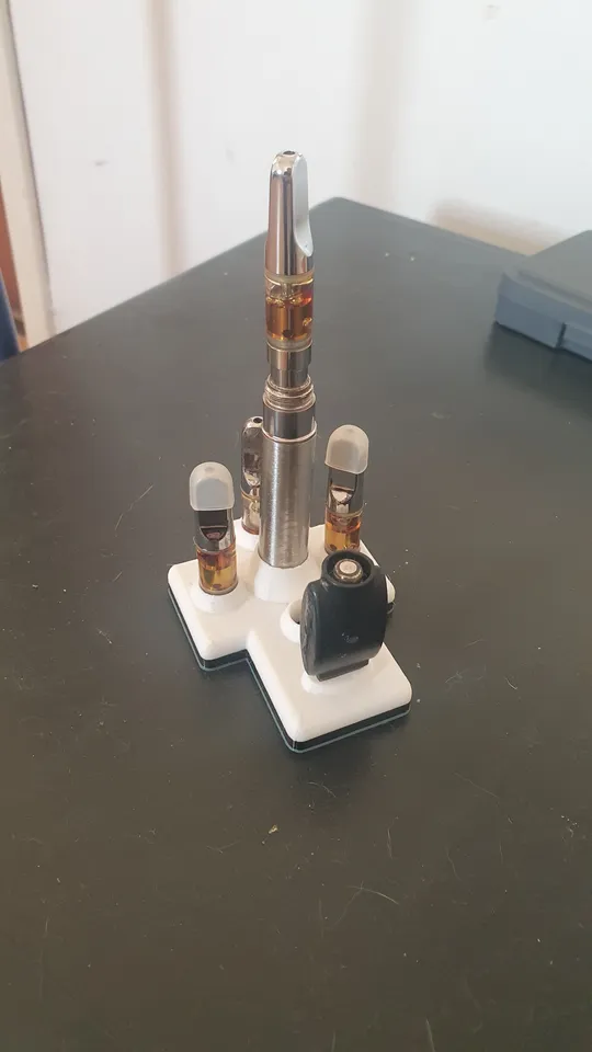Vape pen stand for battery, cartridges, and charger for 14mm diameter ...