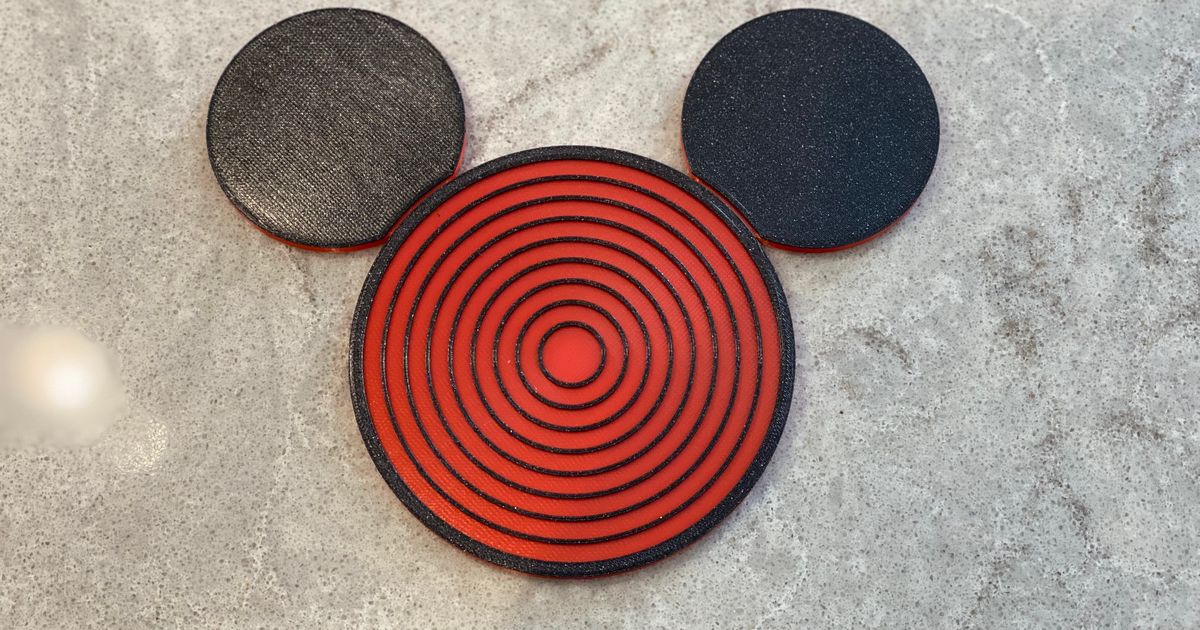 Circle Mickey Coaster by Adam | Download free STL model | Printables.com