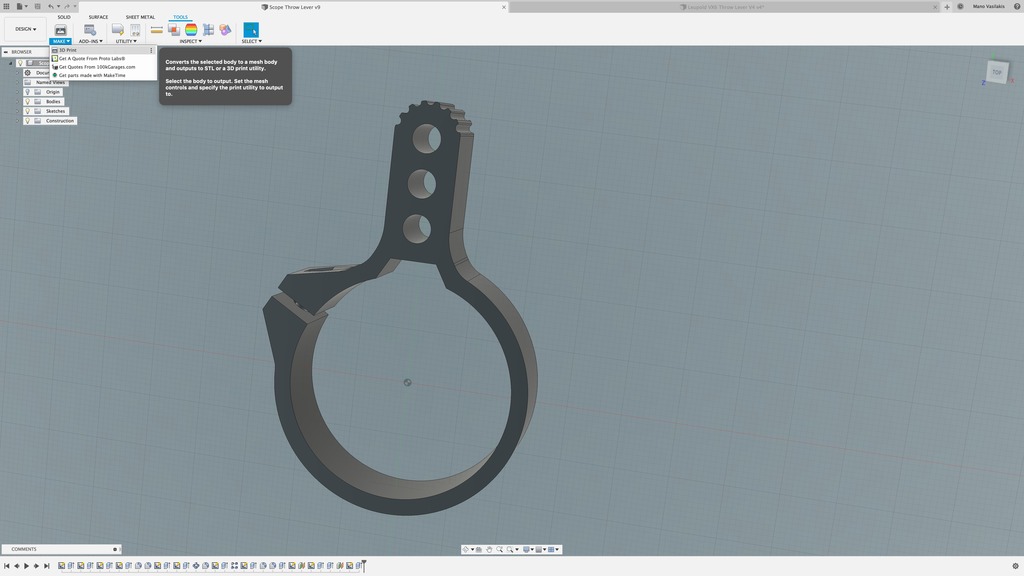 Customizable Scope Throw Lever by MVasilakis | Download free STL model ...