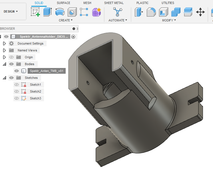 Spektrum DX3E Antenna Holder by ludodg | Download free STL model ...