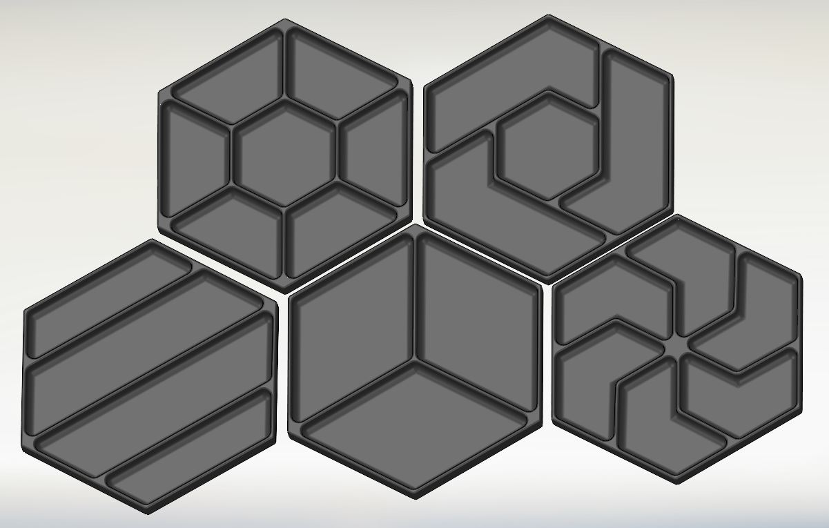 HEX Tray set by slavik kopanov | Download free STL model | Printables.com
