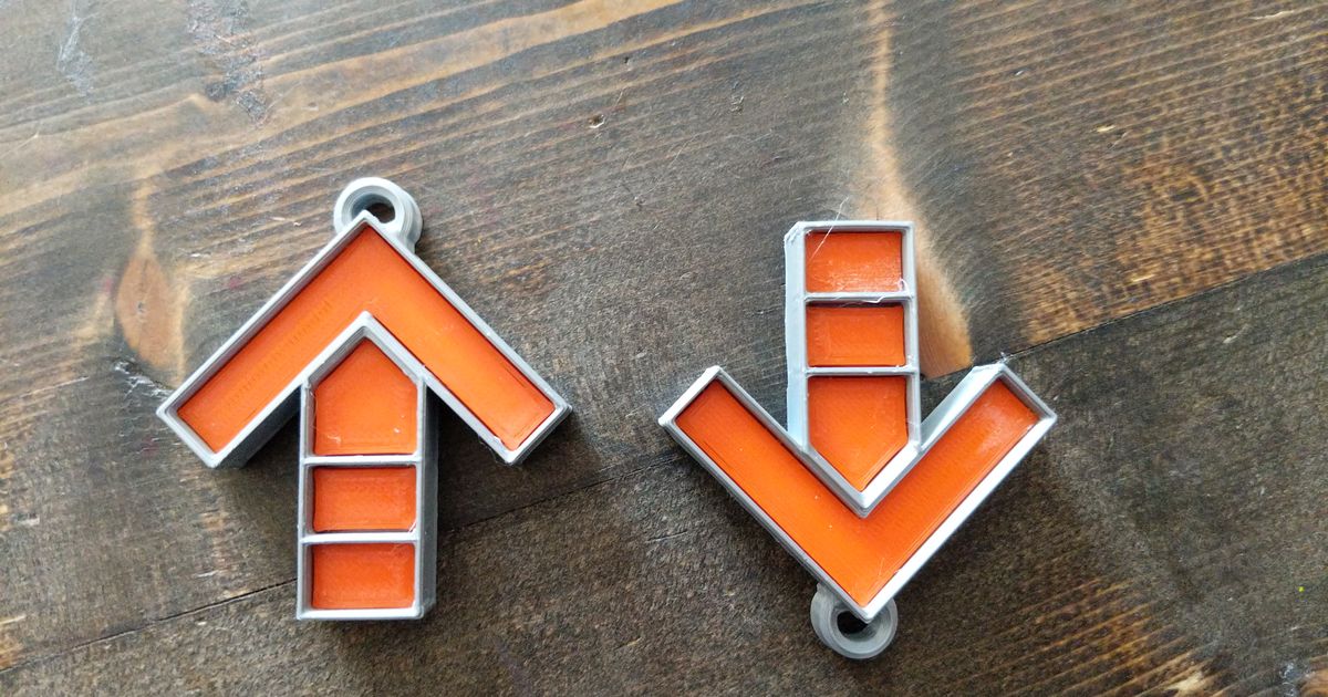 ITG (In The Groove)-Style Arrow Keychain by Gentron | Download free STL ...