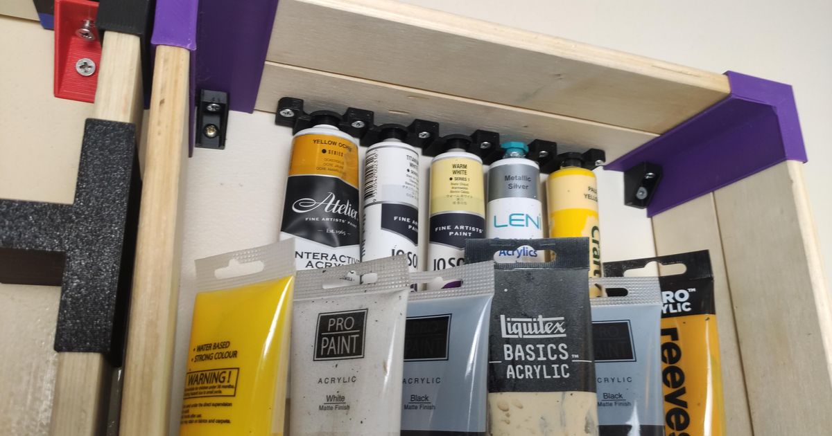 Paint Tube Holder for shelves by Once in a Six Side | Download free STL ...