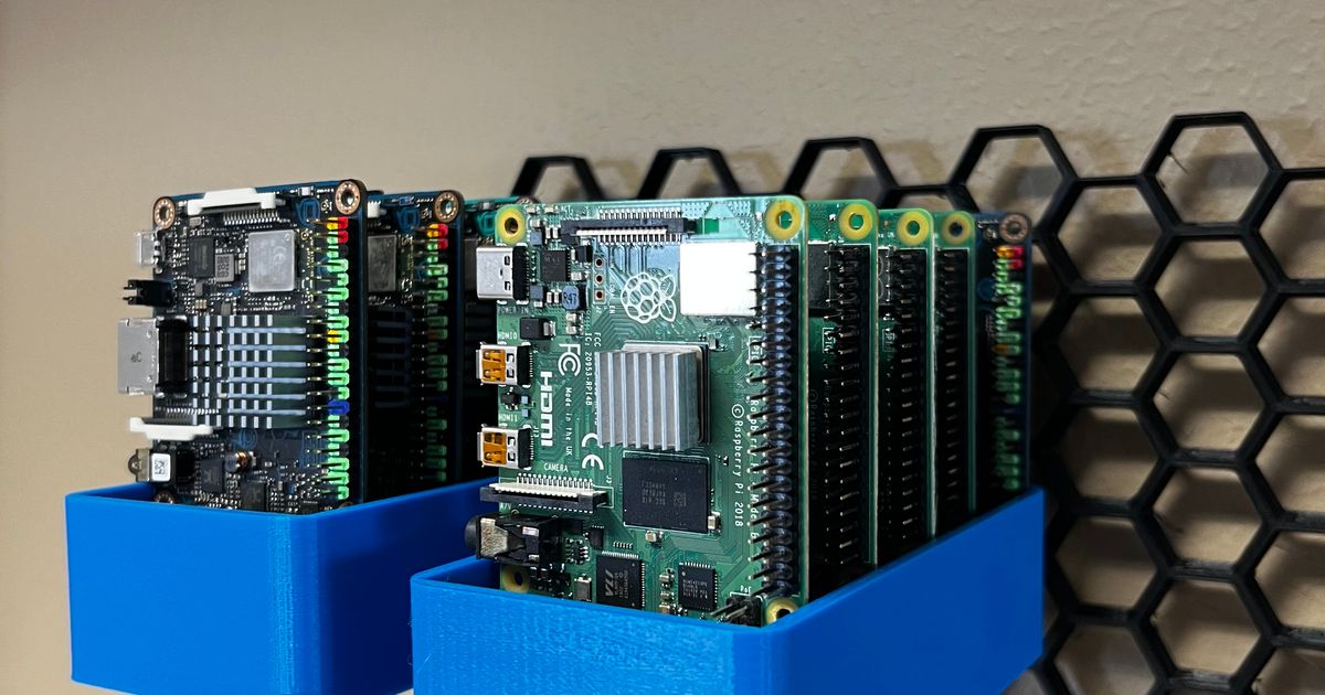 RaspberryPi Holder for Honeycomb Storage Wall by Omar Bakhsh | Download ...