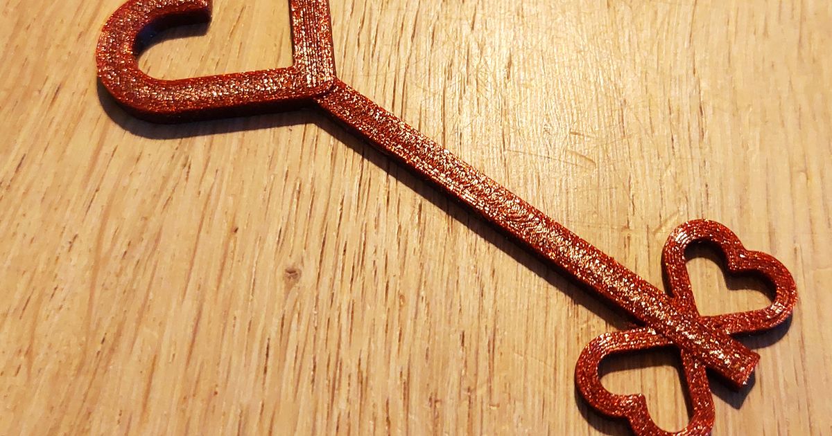 Key Of Love with heart shapes by NIRACreationz | Download free STL ...