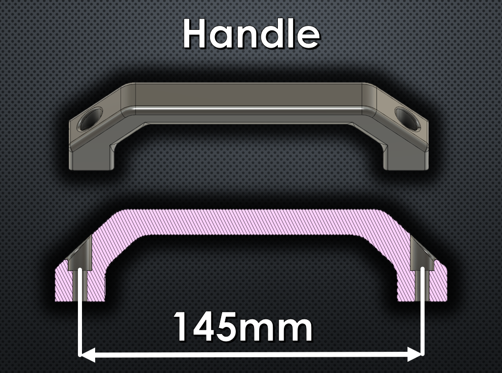 Handle (145mm hole spacing) by Wiki Fišer | Download free STL model ...