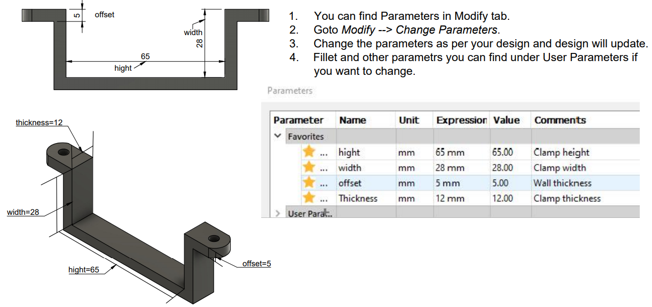 Modular Clamp : Parametric clamp / door, drawer handle by Sharad ...