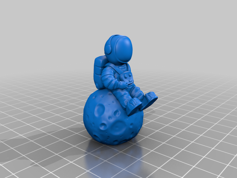 Astronaut sitting on moon by RustyFuzzdoor | Download free STL model ...