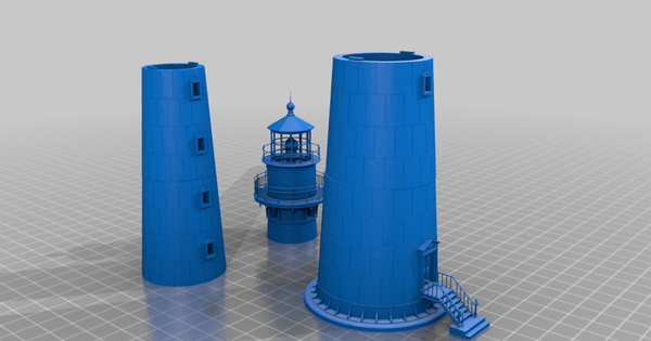 lighthouse(3 pieces) by RustyFuzzdoor | Download free STL model ...