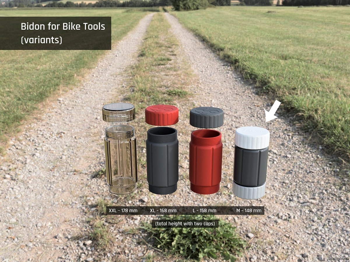 Bidon for Bike Tools + 🆕 Cap extender by Tom Vít | Download free STL ...