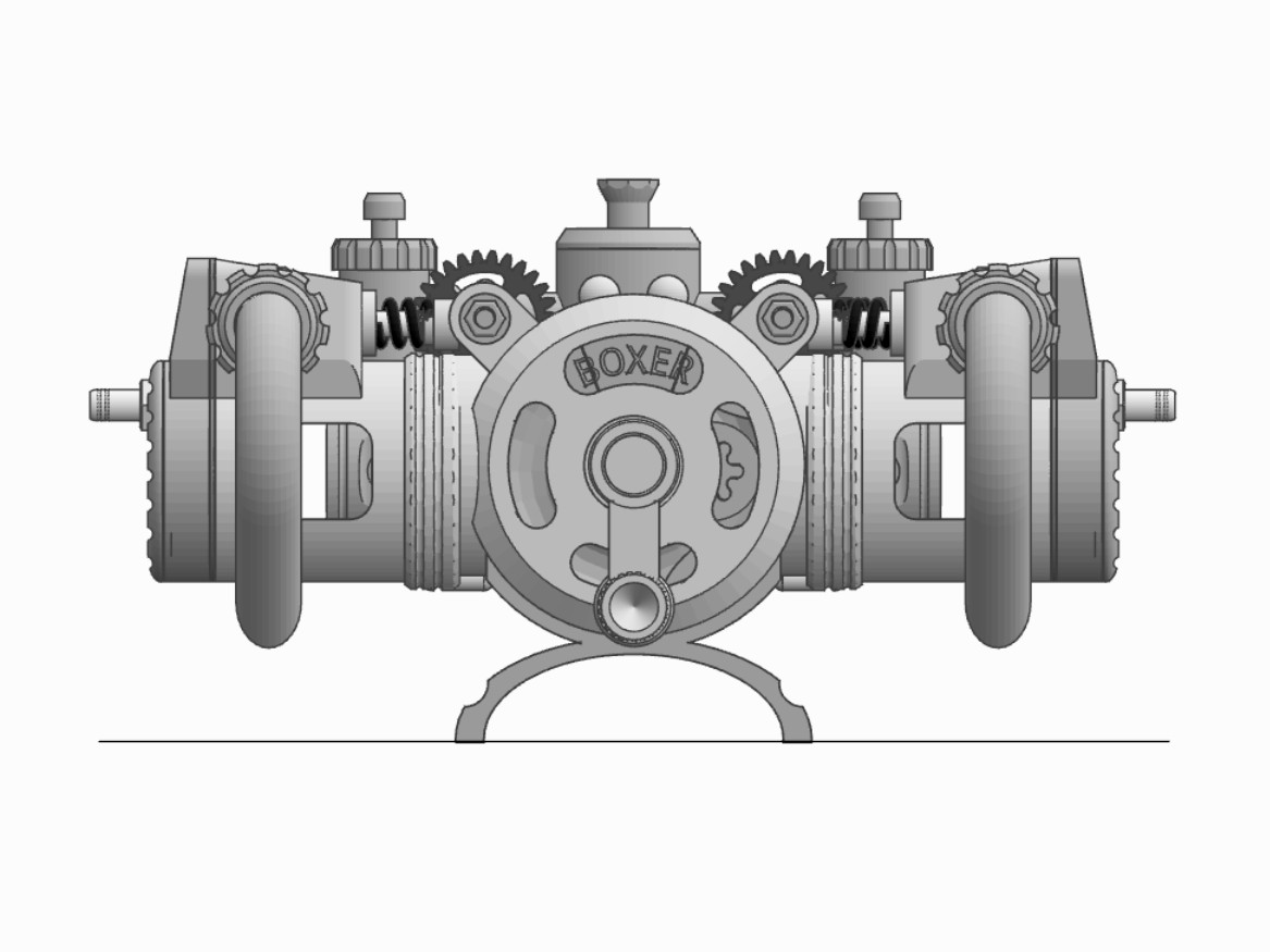 4 Stroke Flathead Boxer Engine by Bootjevaarder | Download free STL model | Printables.com