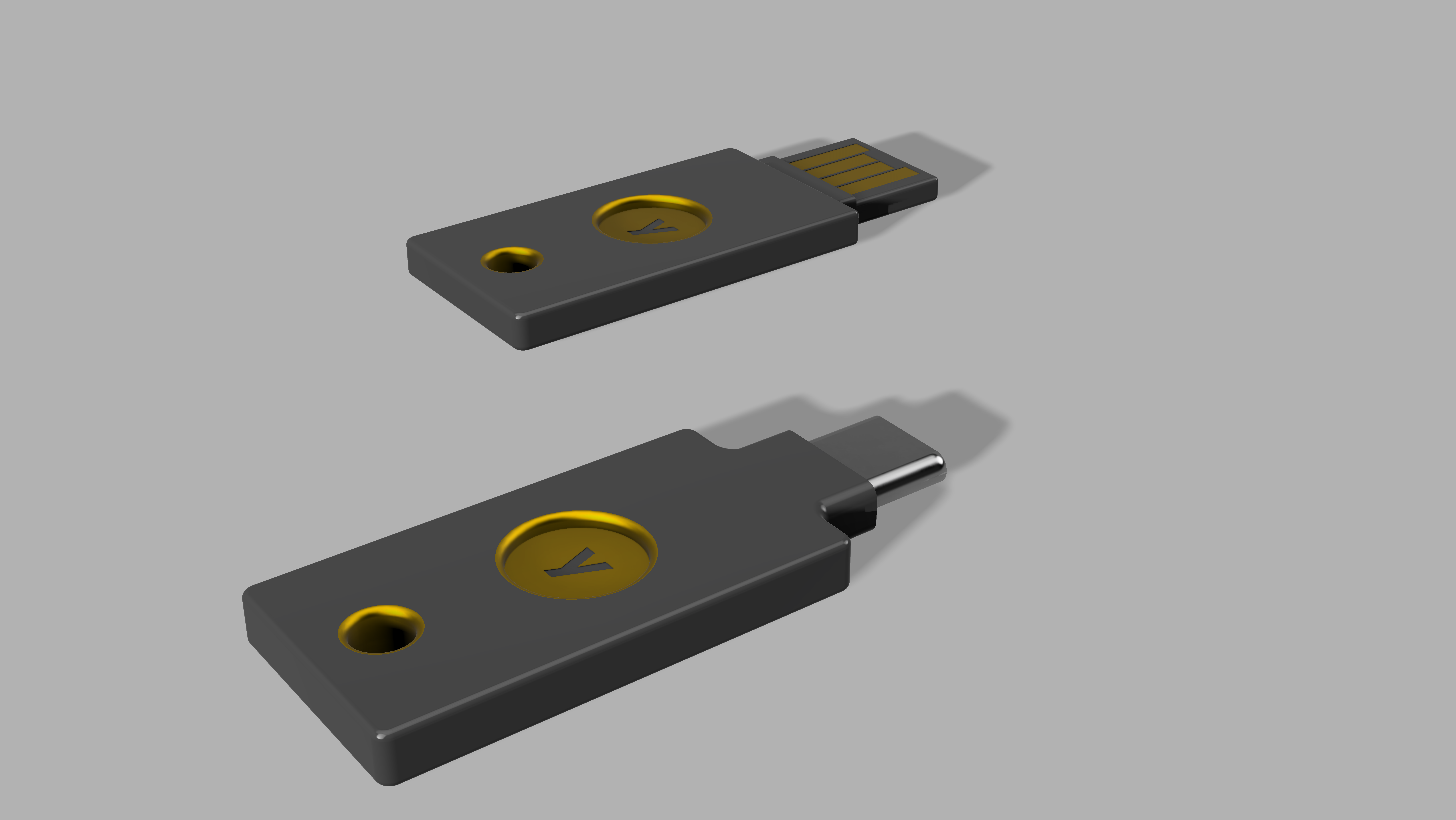 Yubico YubiKey 5 Series USBA & USBC 3D CAD Detailed Model .step by ...