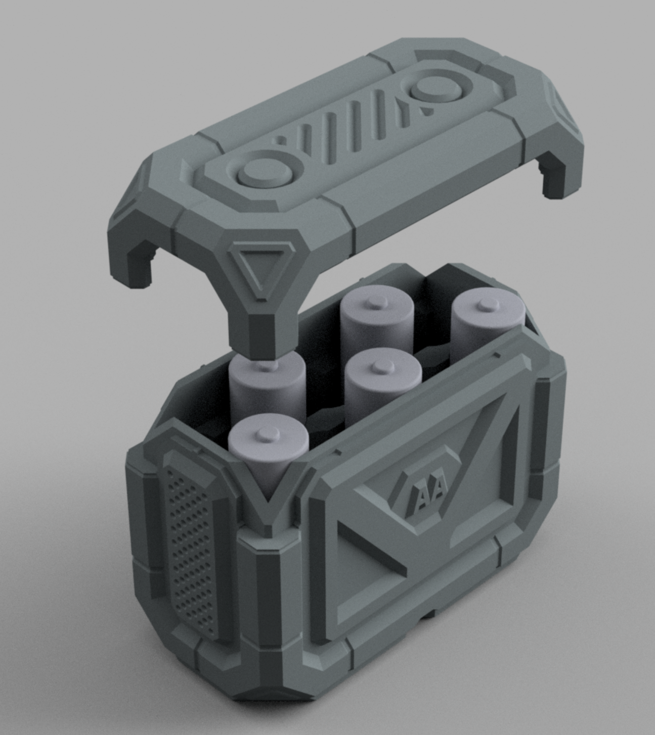 Scifi Gridfinity AA Battery Storage Box by TheSameNameTwice | Download ...