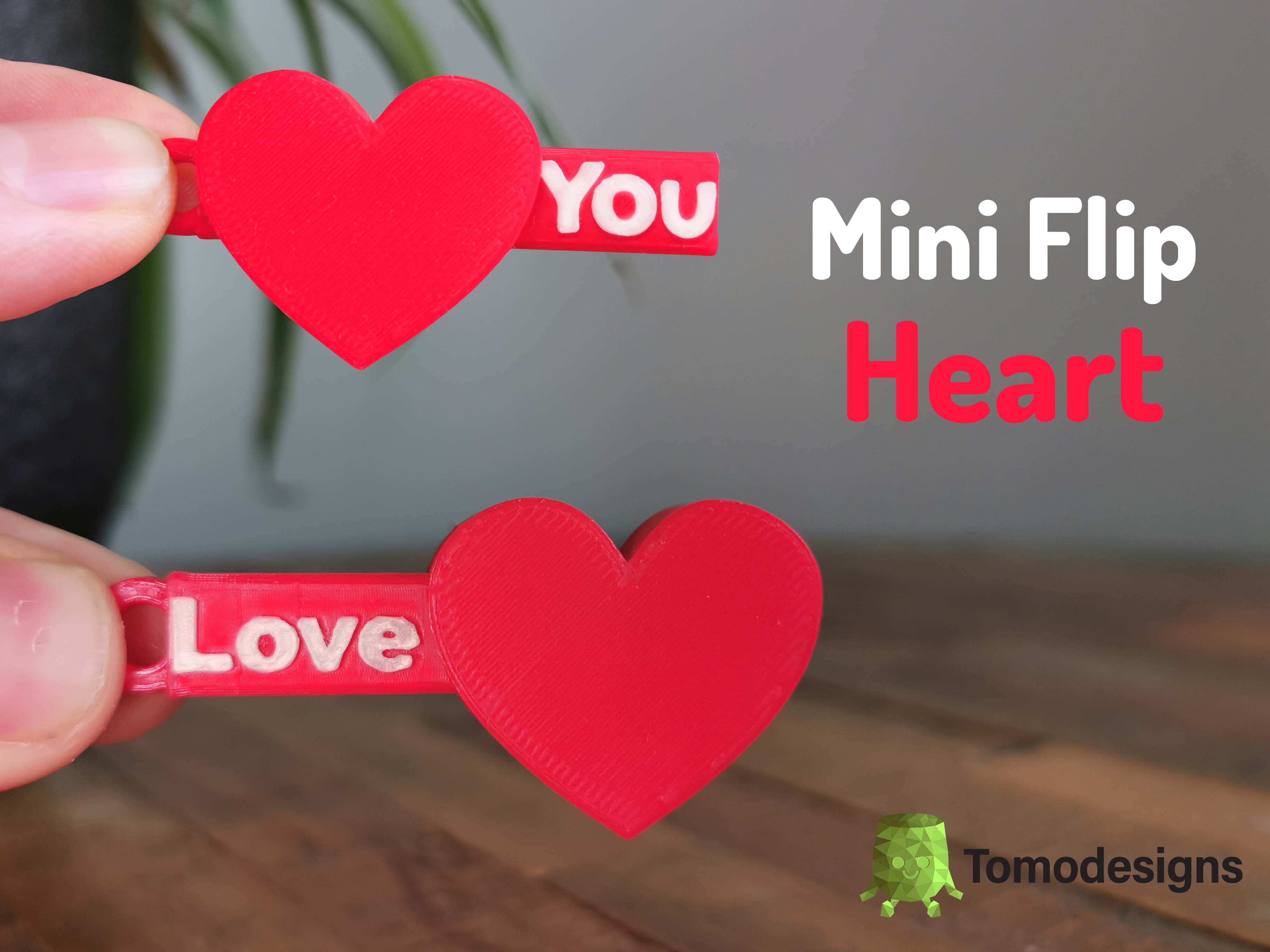 Mini Flip Heart Keychain by TomoDesigns | Download free STL model ...