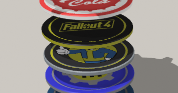 Fallout Coaster Set (Update: Pre-Sliced Plates) by RC3D | Download free ...
