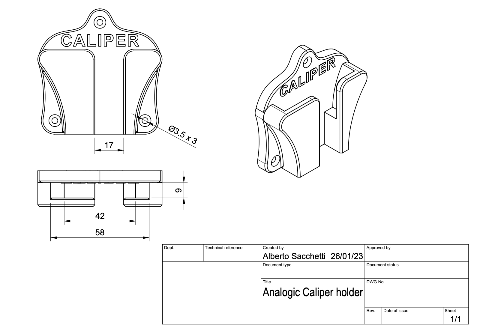Analog Caliper Holder by Alberto | Download free STL model | Printables.com