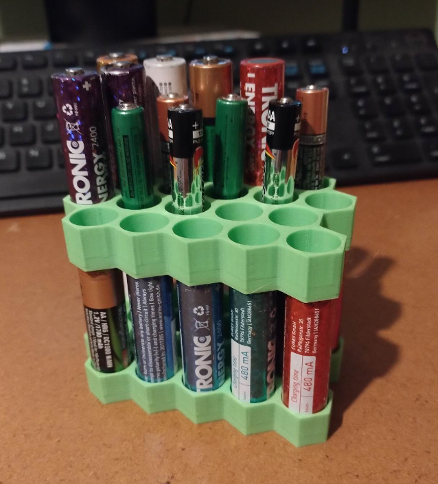 AA / AAA battery display stand stackable honeycomb by Jack channing ...