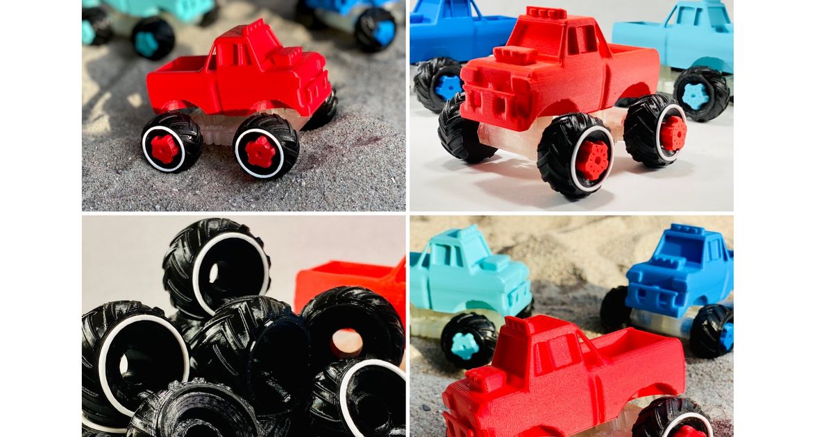 Mini Monster Truck | Toy Car by R3D | Download free STL model ...