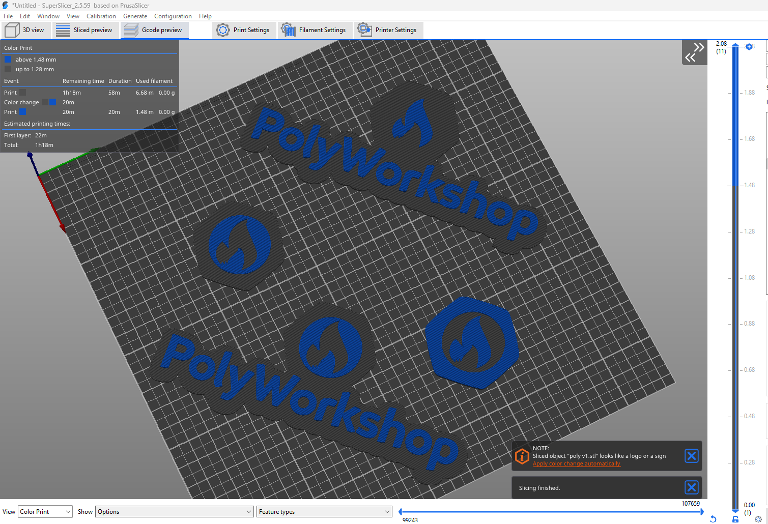 PolyWorkShop logo dual color by Spin'O'Tech | Download free STL model | Printables.com