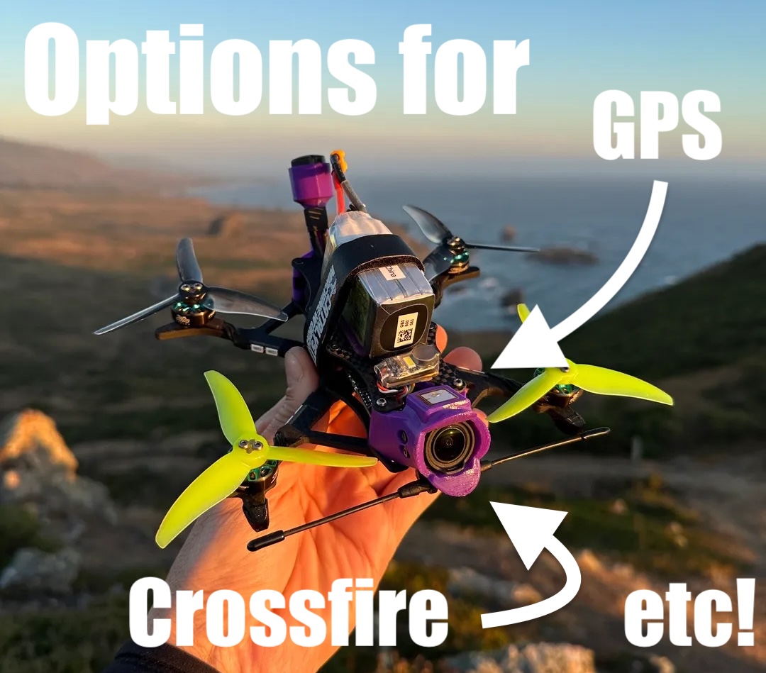 FPV *Pod* Mount: for O3, Walksnail, anything, Max-FOV, no props, max ...