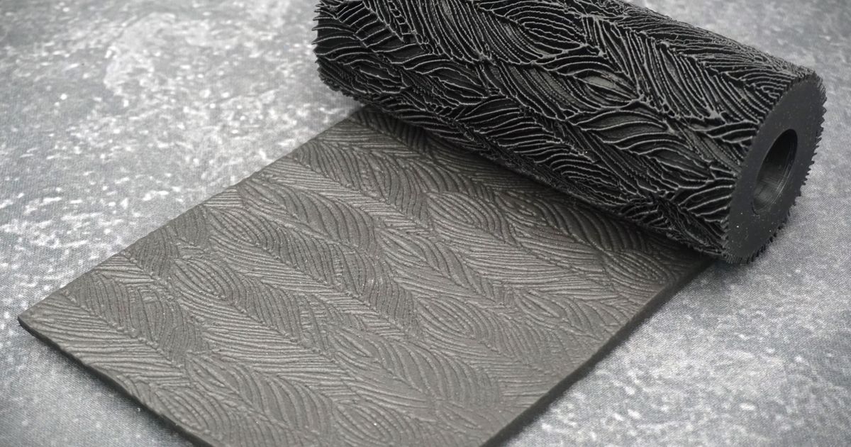 Textured Roll With Feather Pattern by Preischl 3D | Download free STL ...