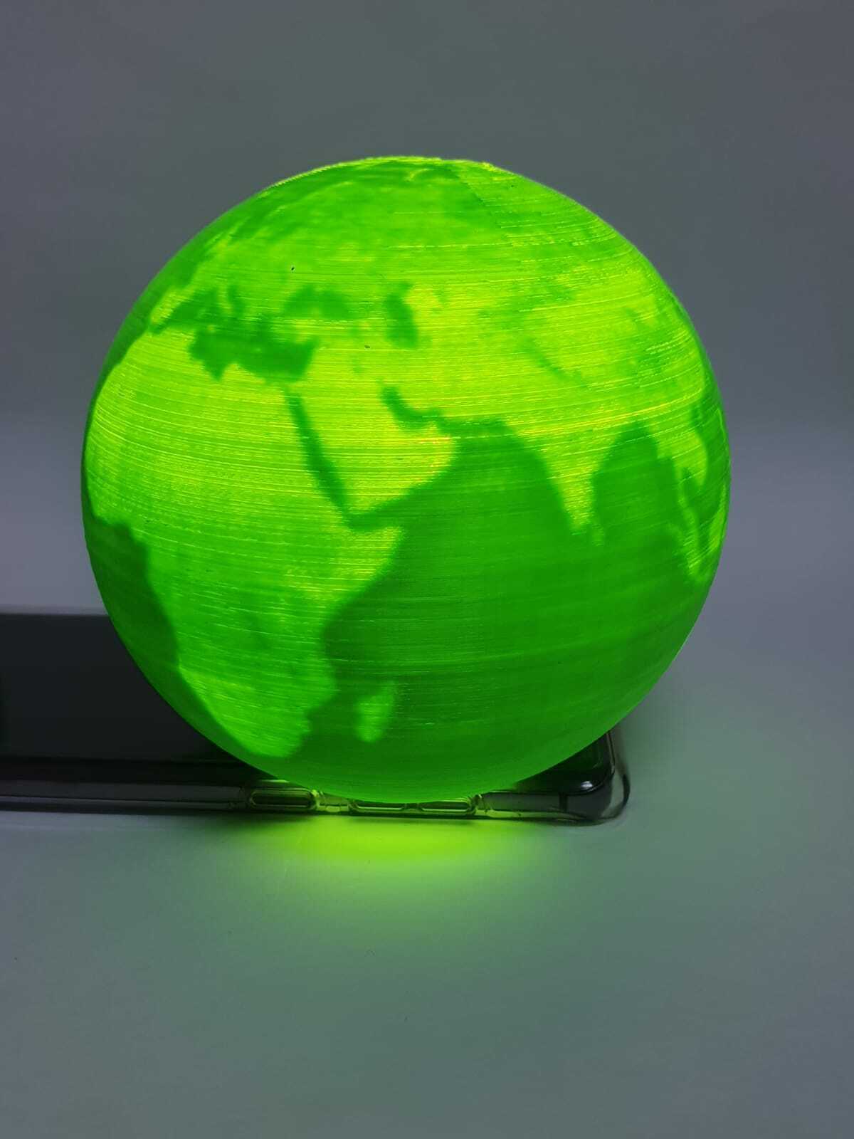 Earth lamp (lithophane) by Omer Meshy | Download free STL model ...