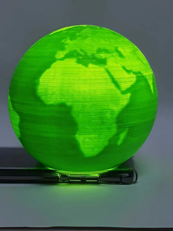 Earth lamp (lithophane) by Omer Meshy | Download free STL model ...