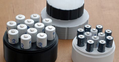 Battery Cases for 12 AA or 12 AAA Batteries. With Screw-Caps. by Estep ...