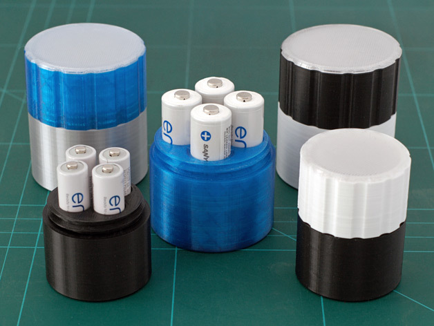 Battery Cases for 4 AA or 4 AAA Batteries. With screw-caps. by Estep ...