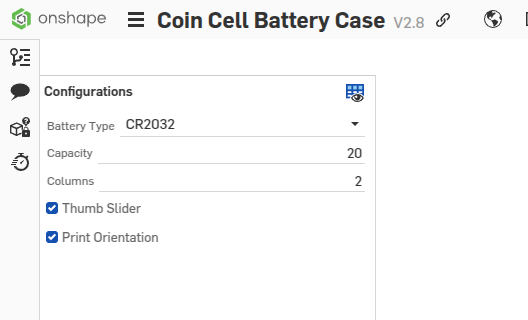 Coin Cell / Button Cell Battery Case (Customizable) by 6d6178 ...