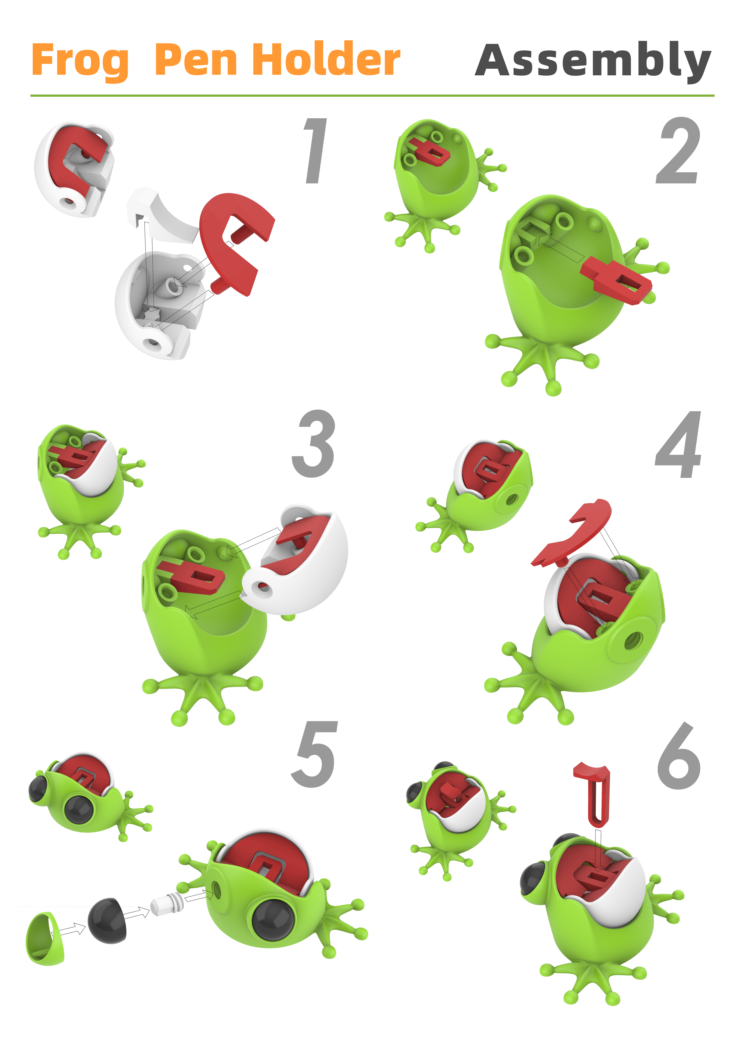 Frog Pen Holder by wuguigui | Download free STL model | Printables.com