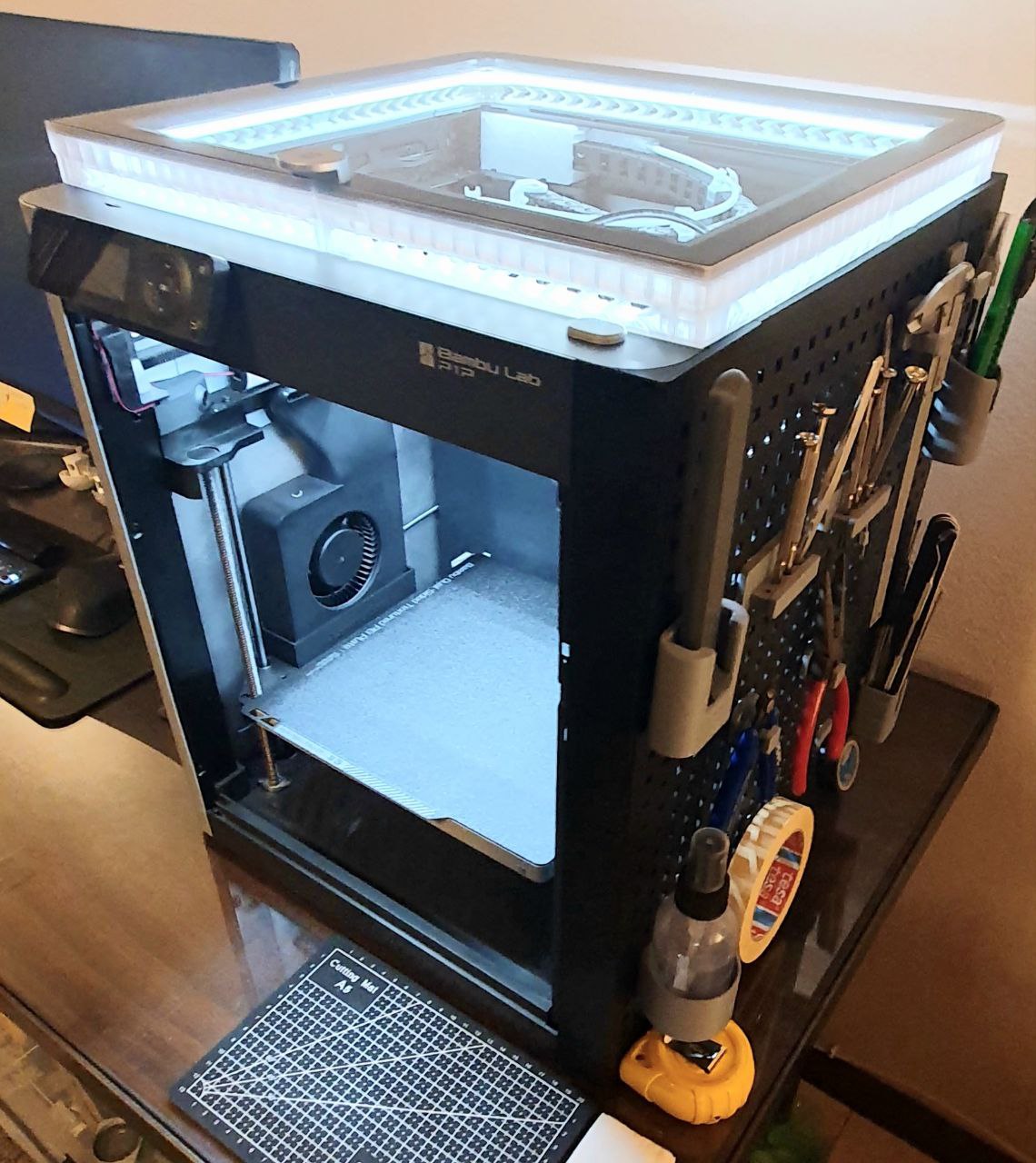 Bambu Lab X1 and P1P LED Shield Ventilated Top Glass Riser by ...