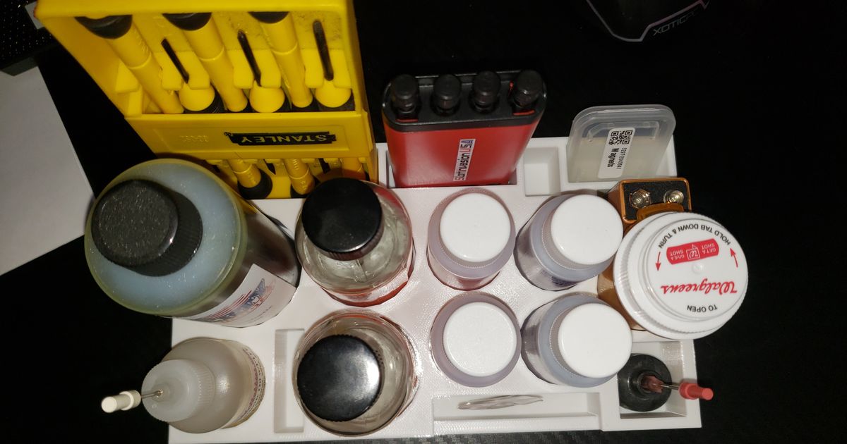 Hobby Workbench Bottle and Tool Organizer by SlotCarWill | Download ...