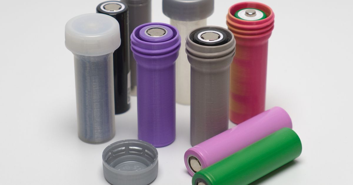 18650 Container Bottles for 28mm PET Caps by Geoff | Download free STL ...