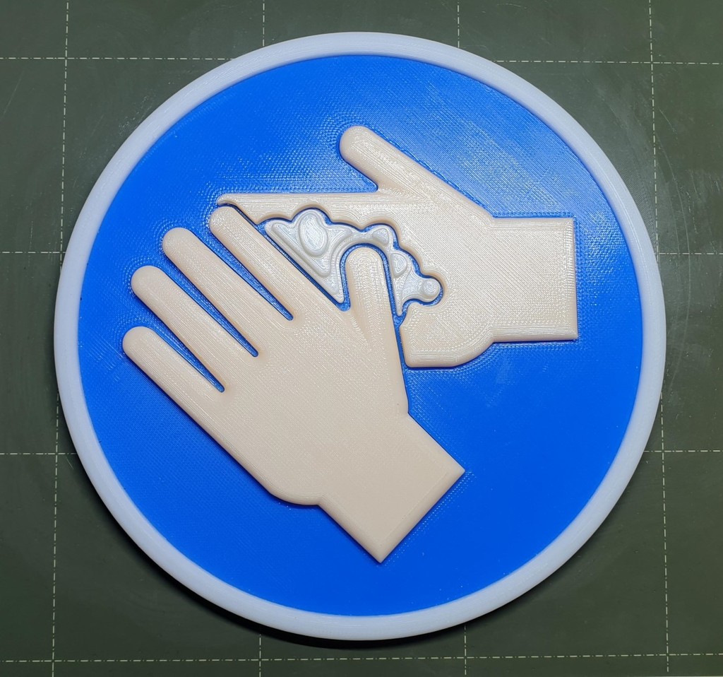 Wash Hands Sign (Inspired by ISO-1019) by artsef | Download free STL ...