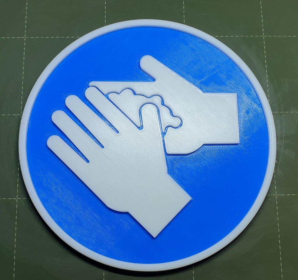 Wash Hands Sign (Inspired by ISO-1019) by artsef | Download free STL ...