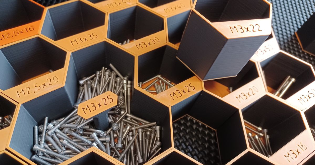 Honeycomb storage system (parametric) by Pixel | Download free STL ...