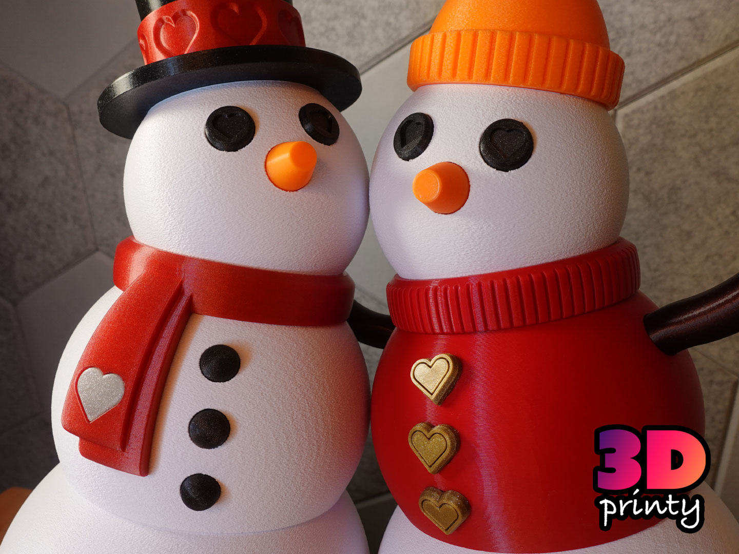 Giant Snowman - Valentine's Day Edition by 3D Printy | Download free ...