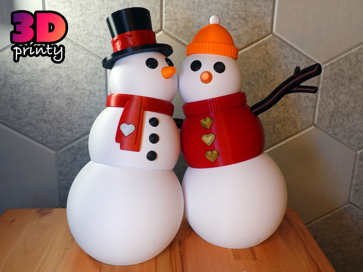 Giant Snowman - Valentine's Day Edition by 3D Printy | Download free ...