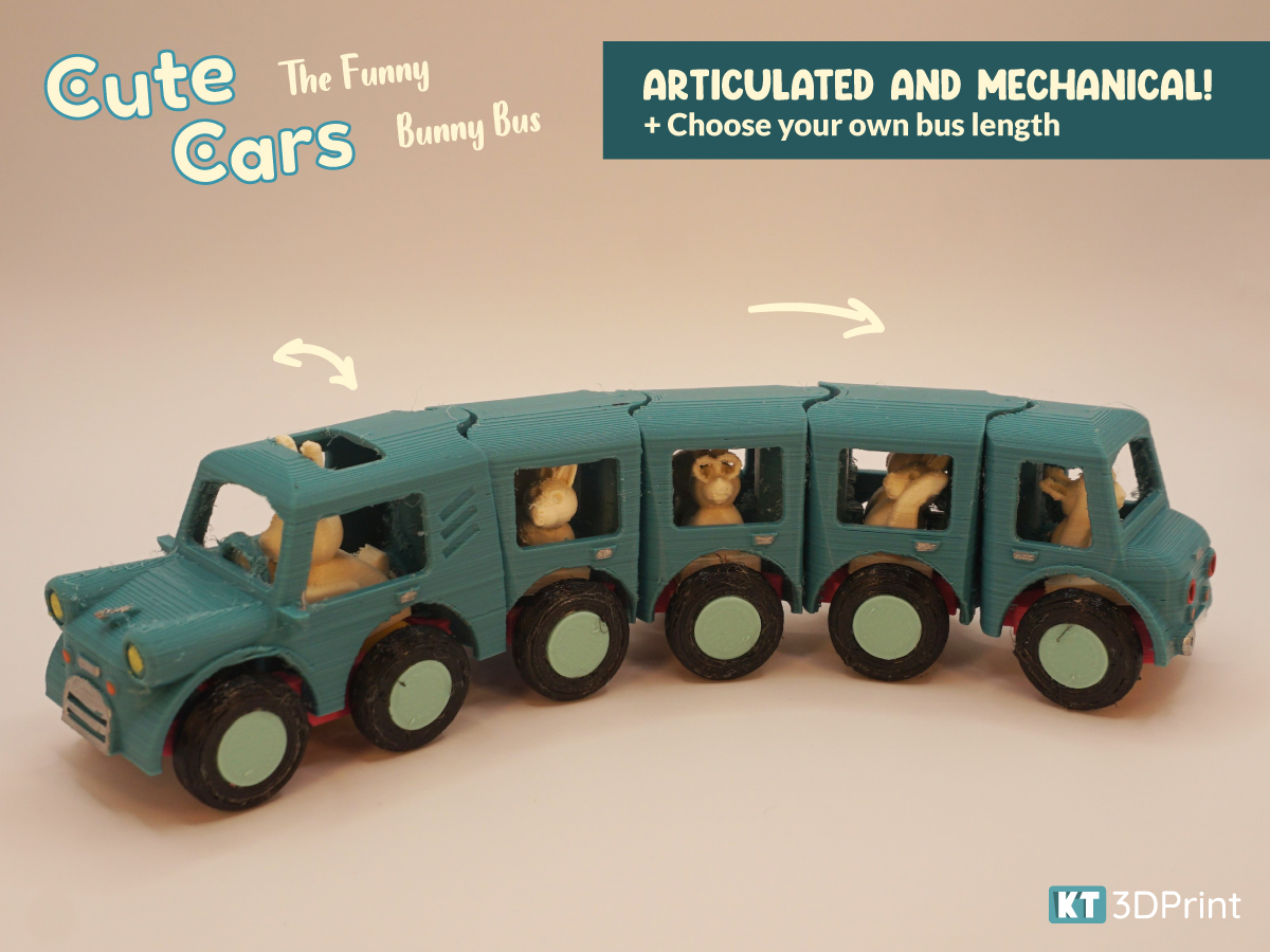 Cute Cars - The Funny Bunny Bus por KT3Dprint | Descargar modelo STL ...