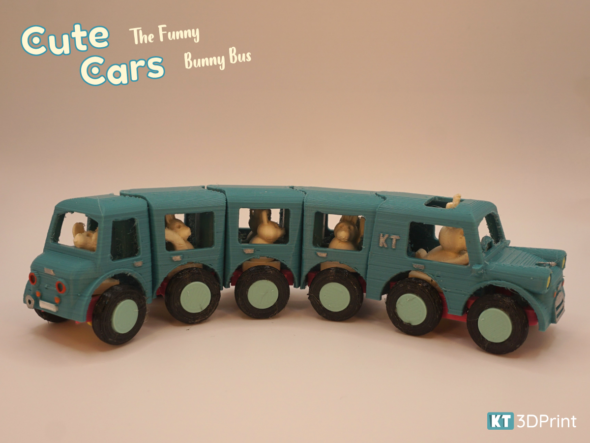 Cute Cars - The Funny Bunny Bus von KT3Dprint | Kostenloses STL-Modell ...