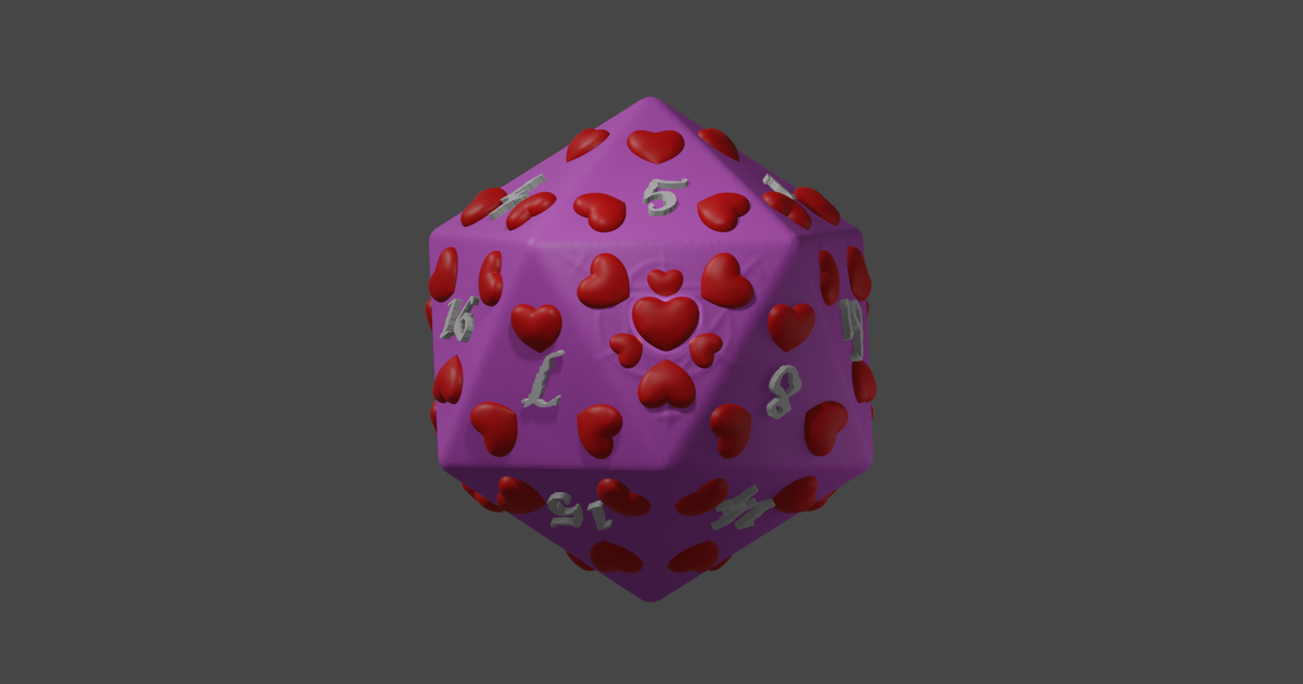 Heart-shaped Dice D20 by Al Cuentar | Download free STL model ...