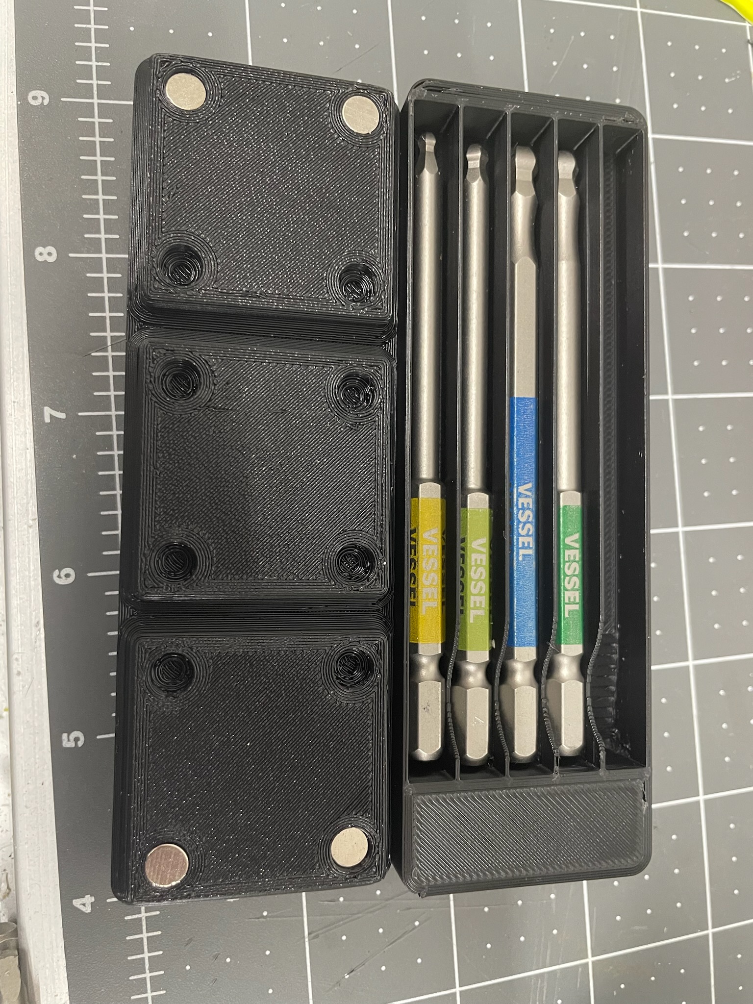 Gridfinity 5x 100mm Driver Bit Bin with Press Fit magnet (Not stackable ...